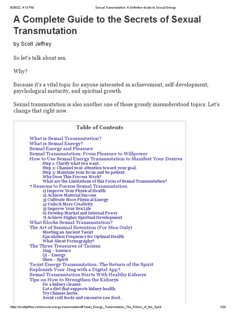 Sexual Transmutation - A Definitive Guide To Sexual Energy | PDF | Alchemy