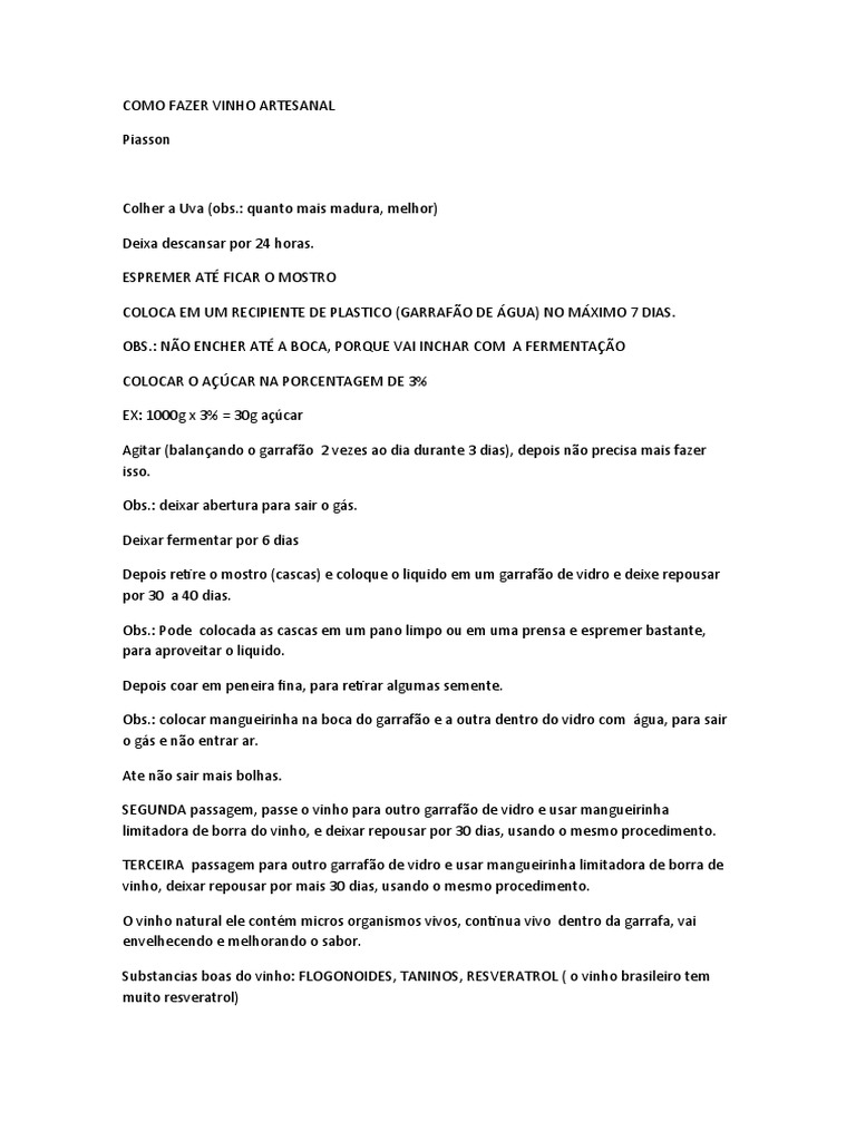 Como fazer vinho artesanal caseiro em casa: um guia passo a passo para ...