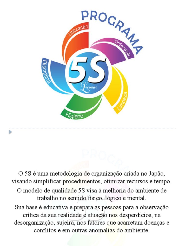 Os 5S: Uma metodologia de organização para melhoria contínua do ...