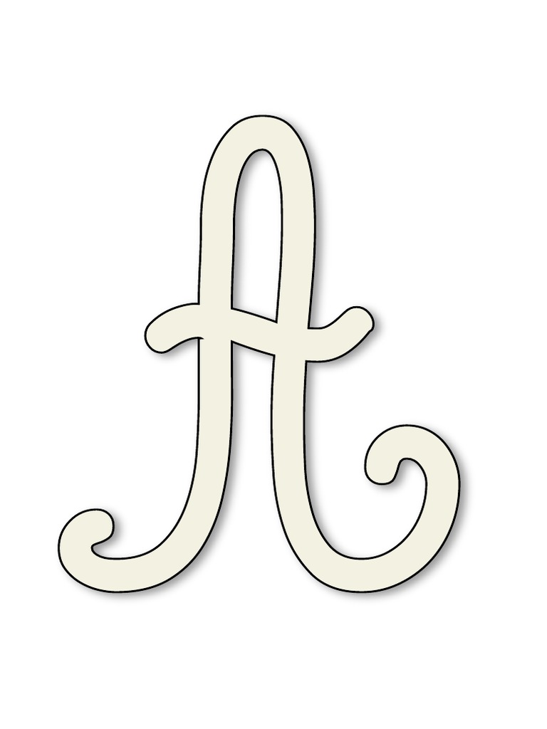 Initiales en Majuscule Cursive Lettres Creuses Format A4 | PDF