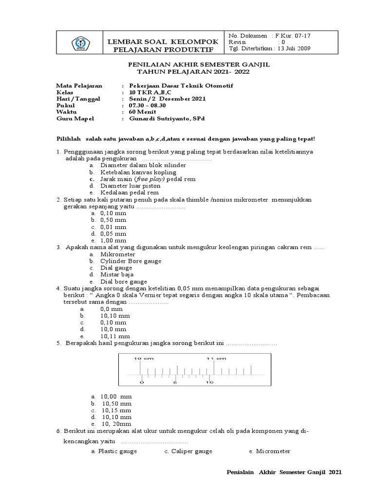 Soal Pdto Remedial 21 | PDF