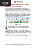 Maya Daily Life Informational Text Reading Comprehension Worksheet ...