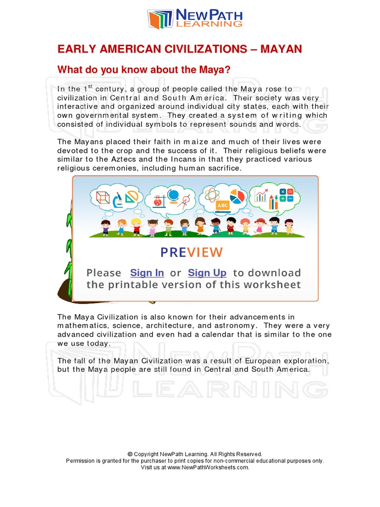 Study Guide 7th Grade Mayans | PDF