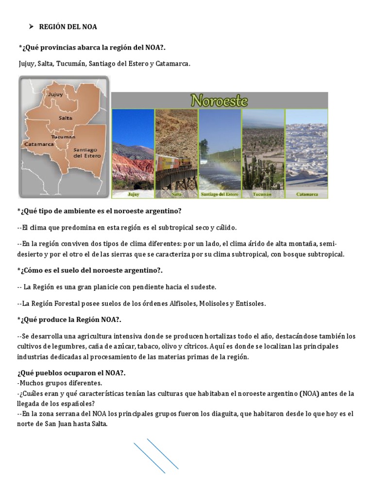 Región Geográfica - EL NOA | PDF
