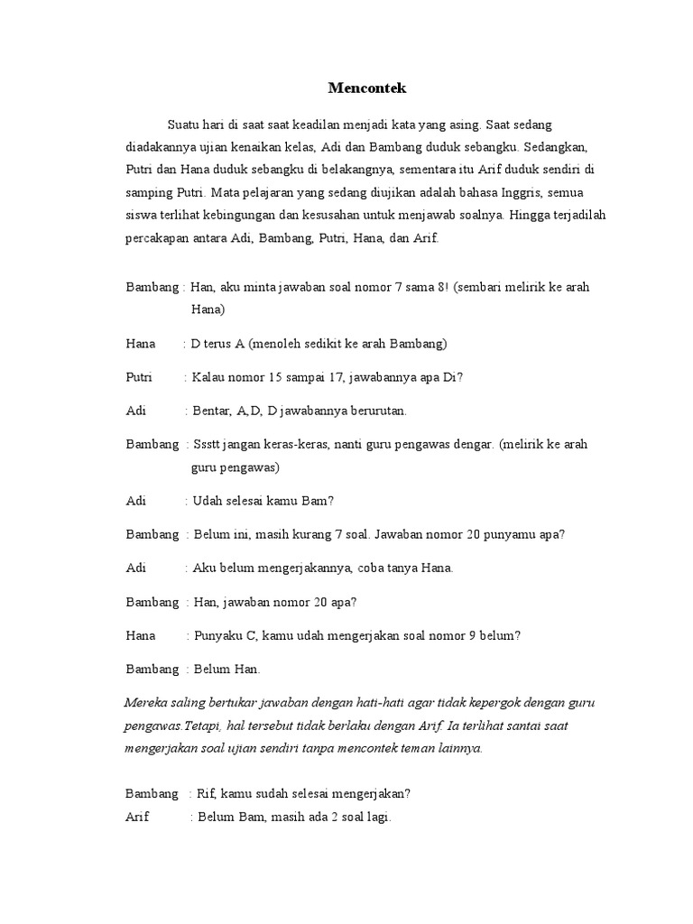 Mencontek Teks Drama Erik | PDF