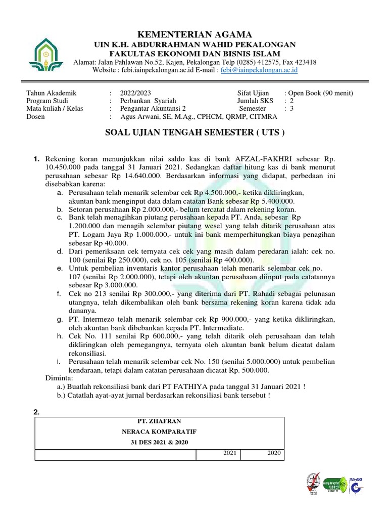 Uts Pengantar Akuntansi 2 | PDF