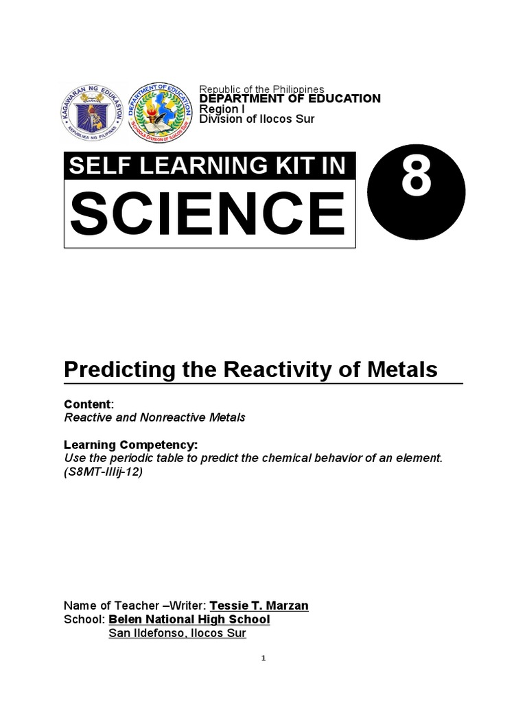 Science 8 Q3W4 | PDF | Sodium | Iron