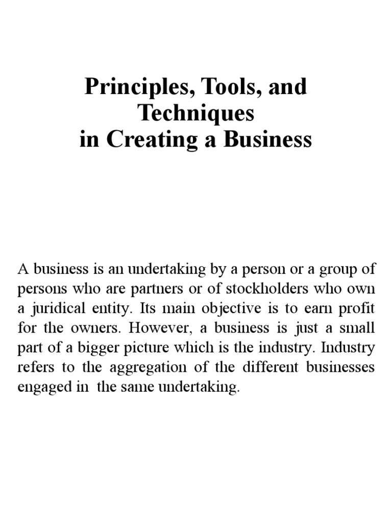 Principles, Tools, and Techniques | PDF | Partnership | Corporations