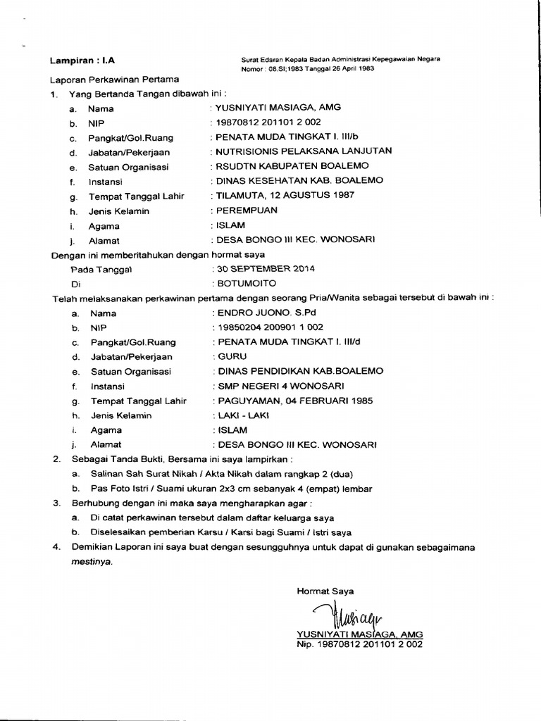 Contoh Laporan Pernikahan | PDF