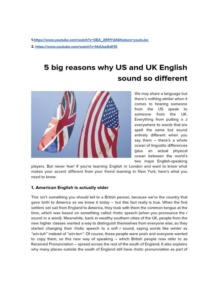 Uk Us | PDF | English Language | Word
