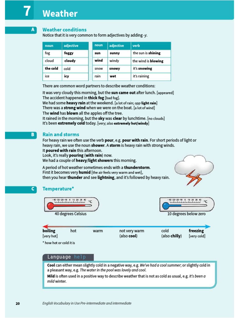 Weather (Voc in Use - Pre Int) | PDF | Rain | Fog