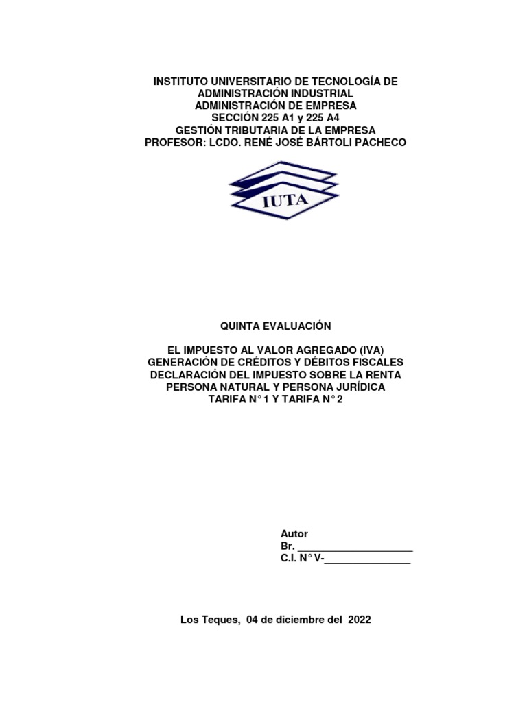 5ta Evaluación 2022 Iii Hijk | PDF | Impuesto al valor agregado | Pagos