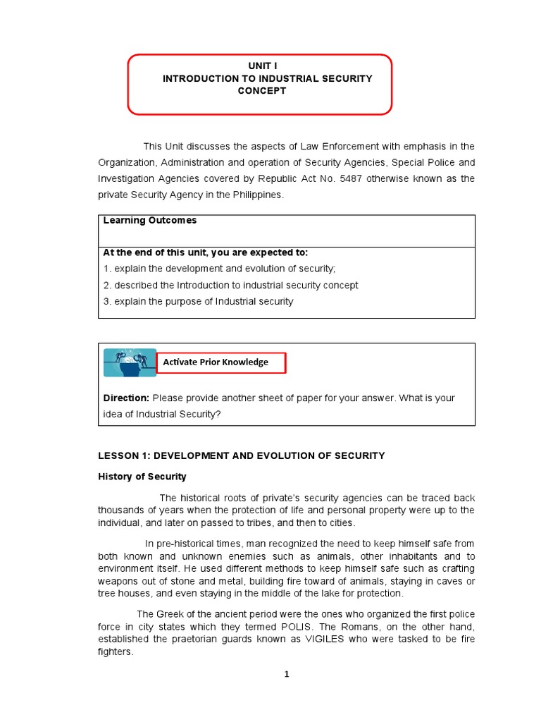 LEA121 Introduction To Industrial Security Concept | PDF | Access Control | Physical Security
