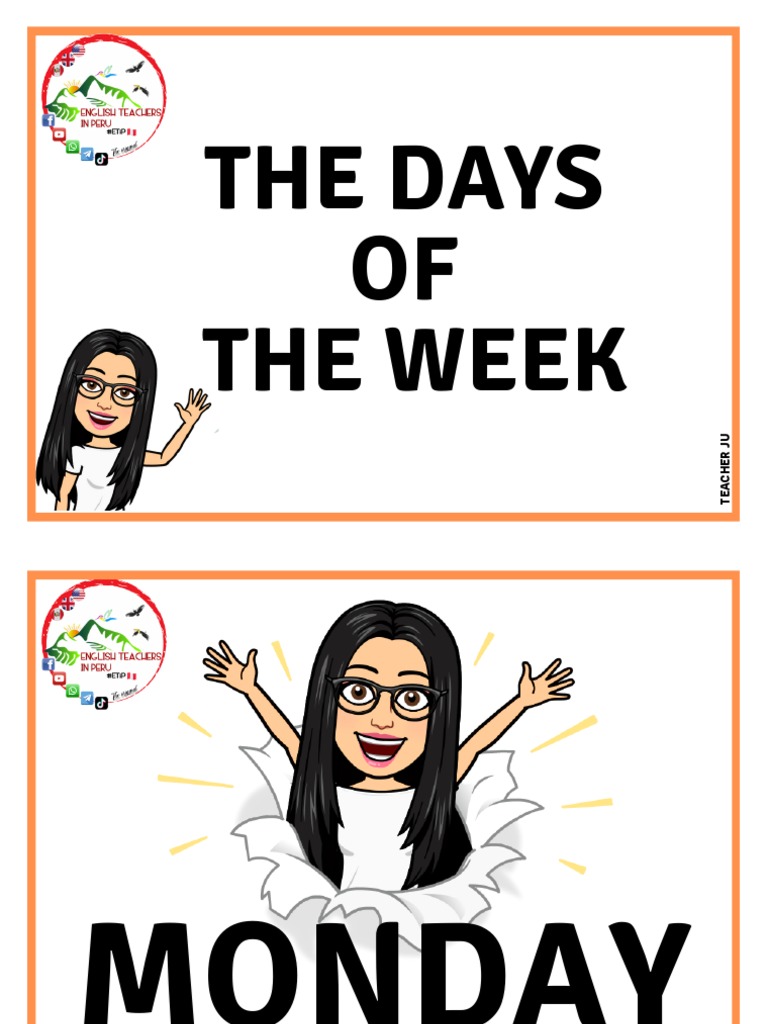 Days of The Week Flashcard | PDF