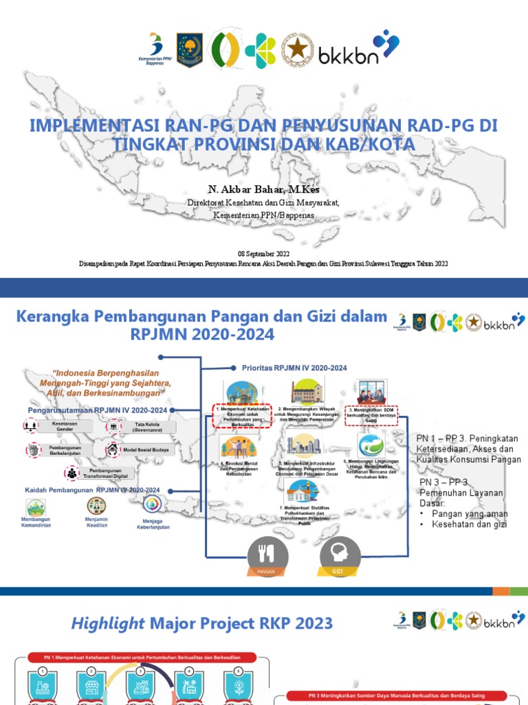 Bahan Paparan Rapat Koordinasi Penyusunan RAD PG Provinsi Sulawesi Tenggara | PDF