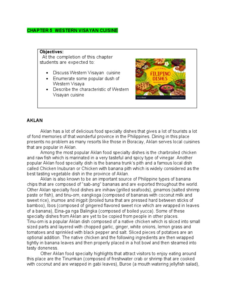 Chapter 5 Western Visayan Cuisine | PDF | Cakes | Foods