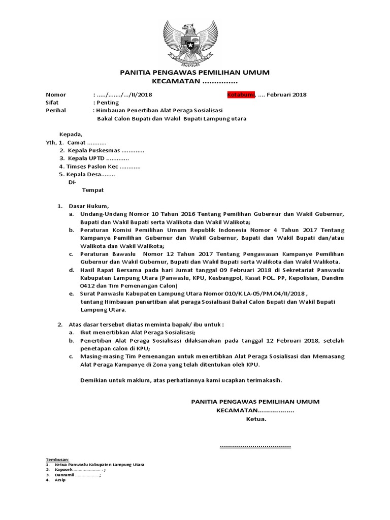 Surat Himbauan Penertiban APS | PDF