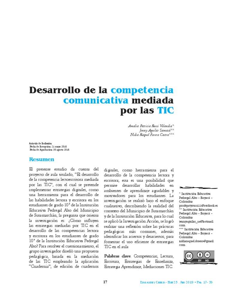 Desarrollo de La Competencia Comunicativa Mediada Por Las Tic | PDF | Aprendizaje | Enseñando