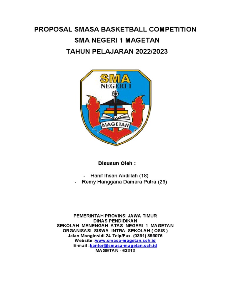 Proposal Lomba Basket SMAN 1 Magetan | PDF