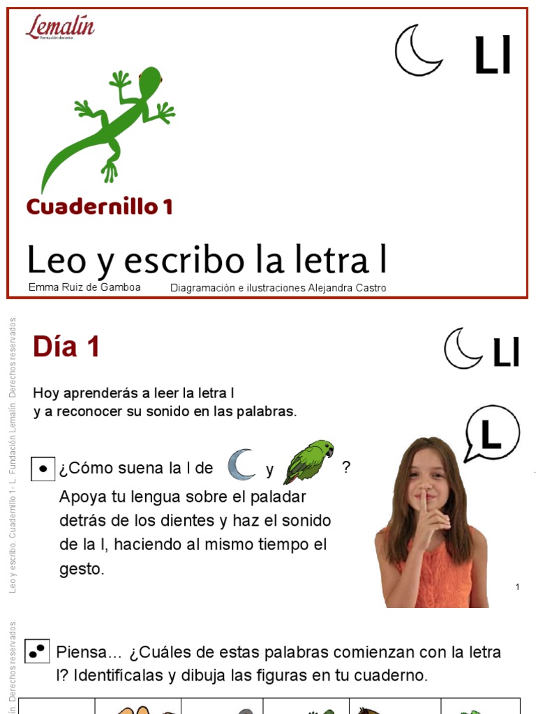 Cuadernillo 01, Letra L - FICHA | PDF