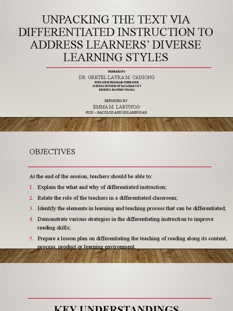 1.unpacking The Text Via Differentiated Instruction. Emmalabunog | PDF ...