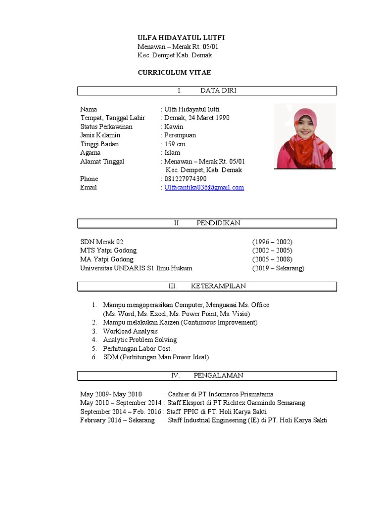 CV Ulfa | PDF