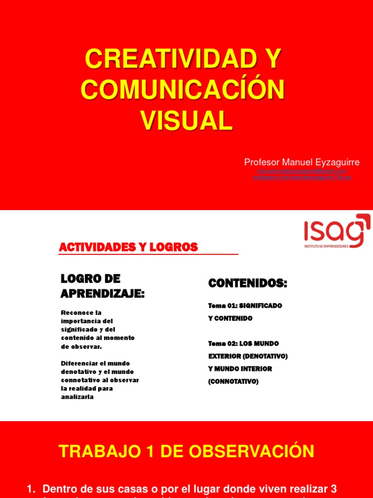Sesión 2 Creatividad y Comunicación Visual ISAG | PDF | Cognición