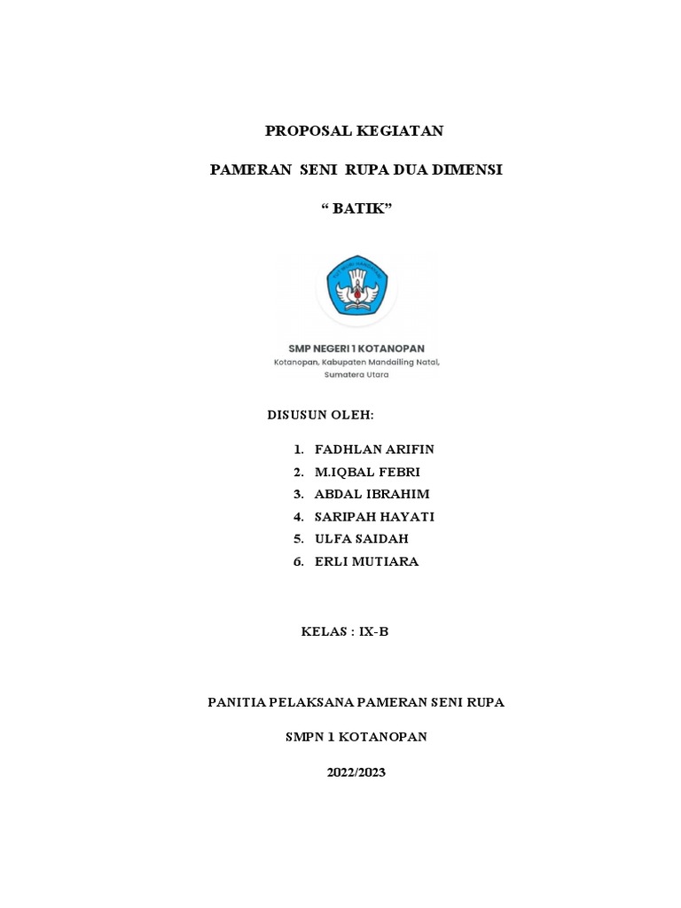 Proposal Pameran Batik 2 | PDF