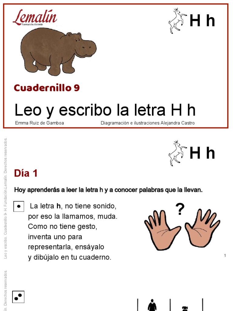 Aprendiendo la letra H h para niños | PDF