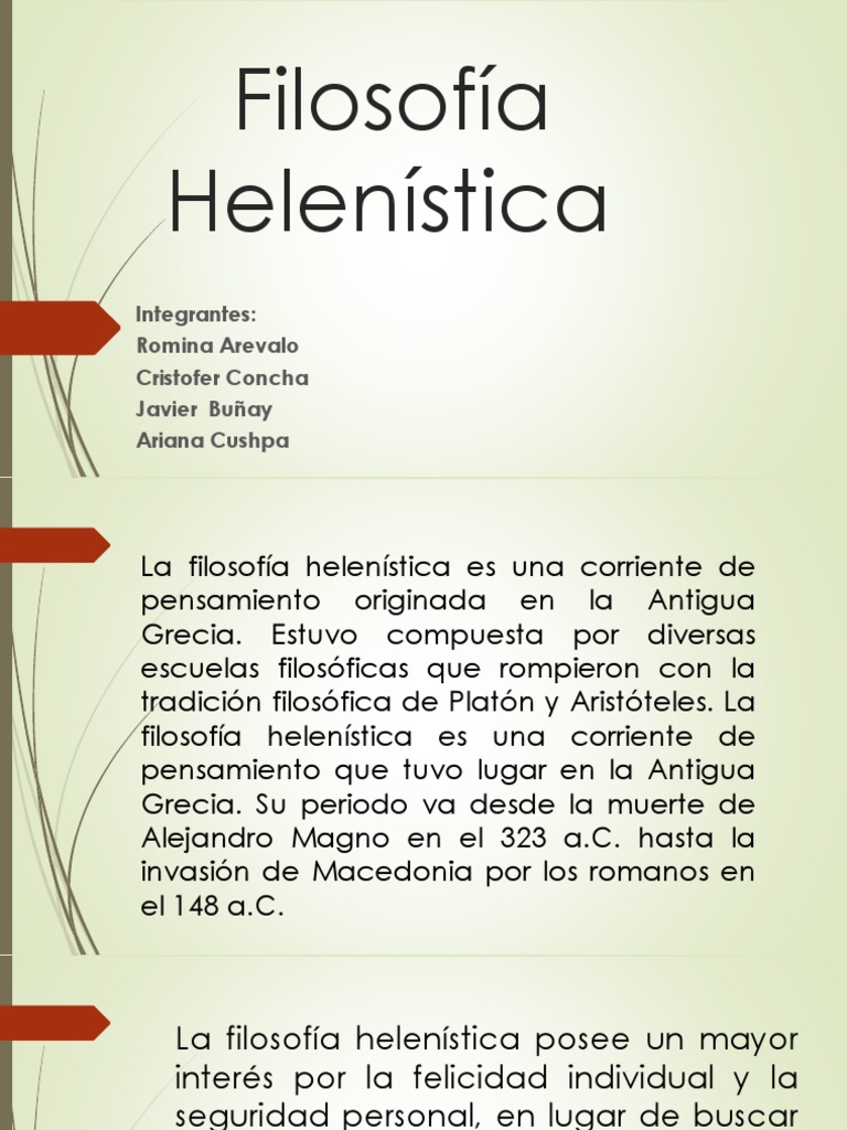 Filosofía Helenística | PDF