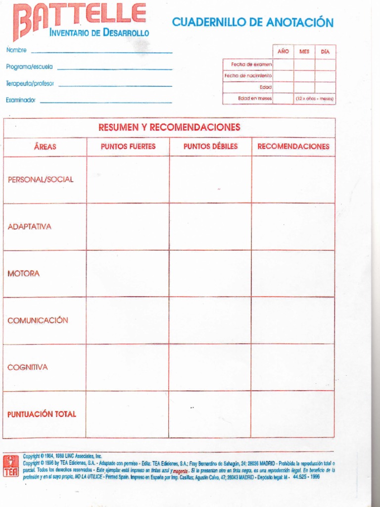 Protocolo de Battelle | PDF
