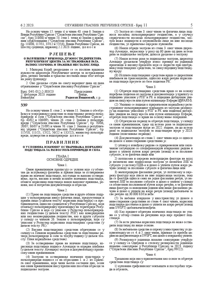 Pravilnik 2023 | PDF