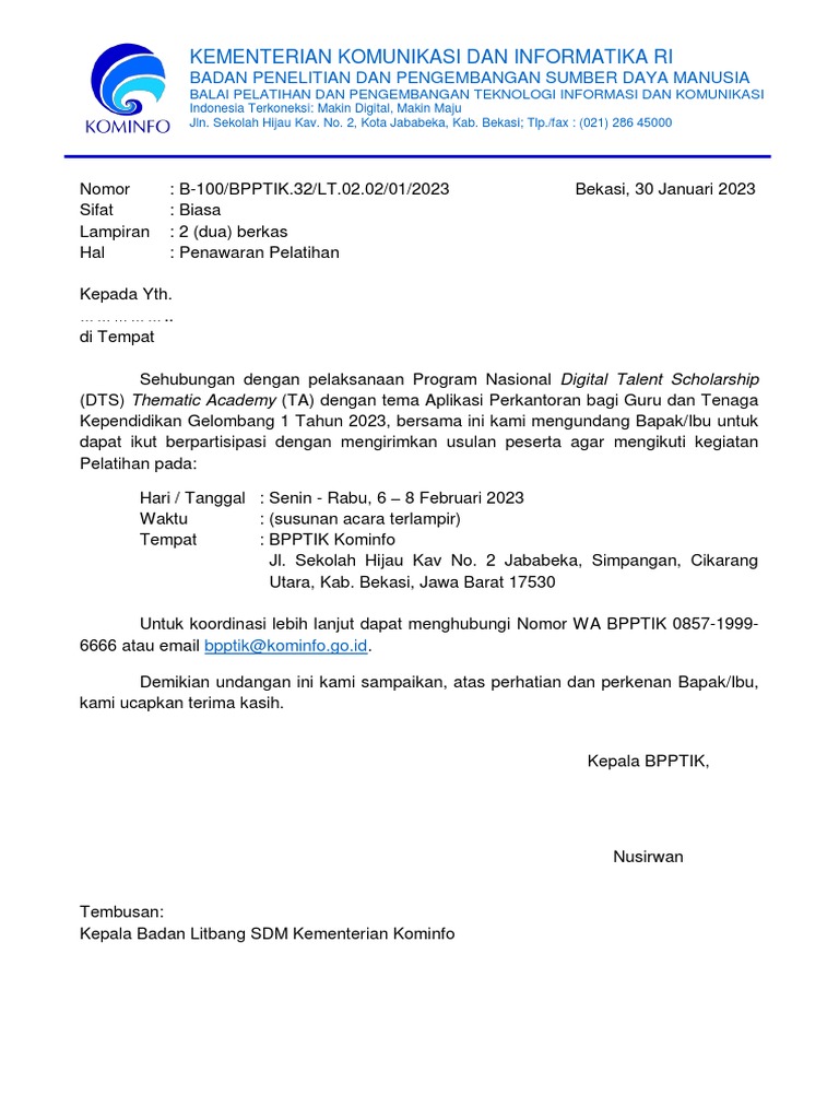 Contoh Tugas Word Surat | PDF