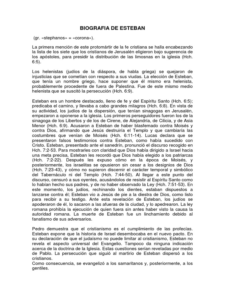 Biografia de Esteban | PDF | Religiones abrahámicas
