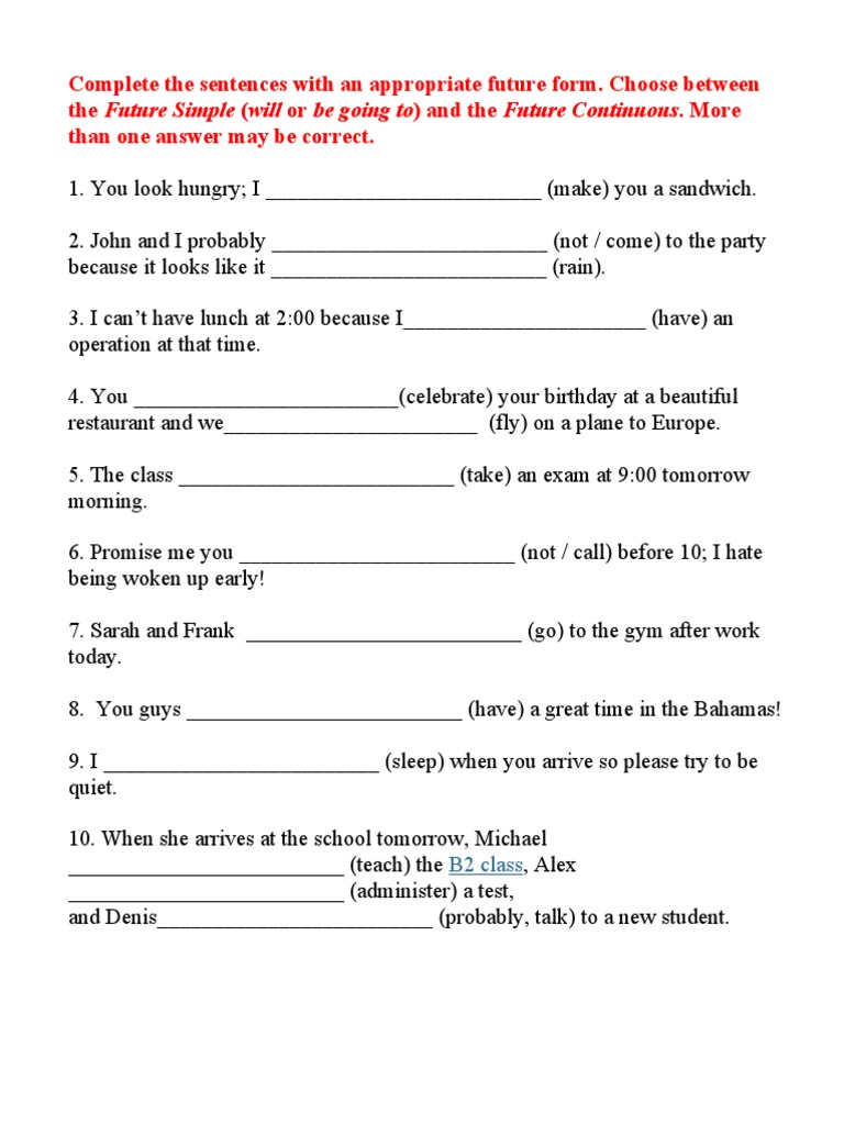 Future Simple and Future Continuous | PDF