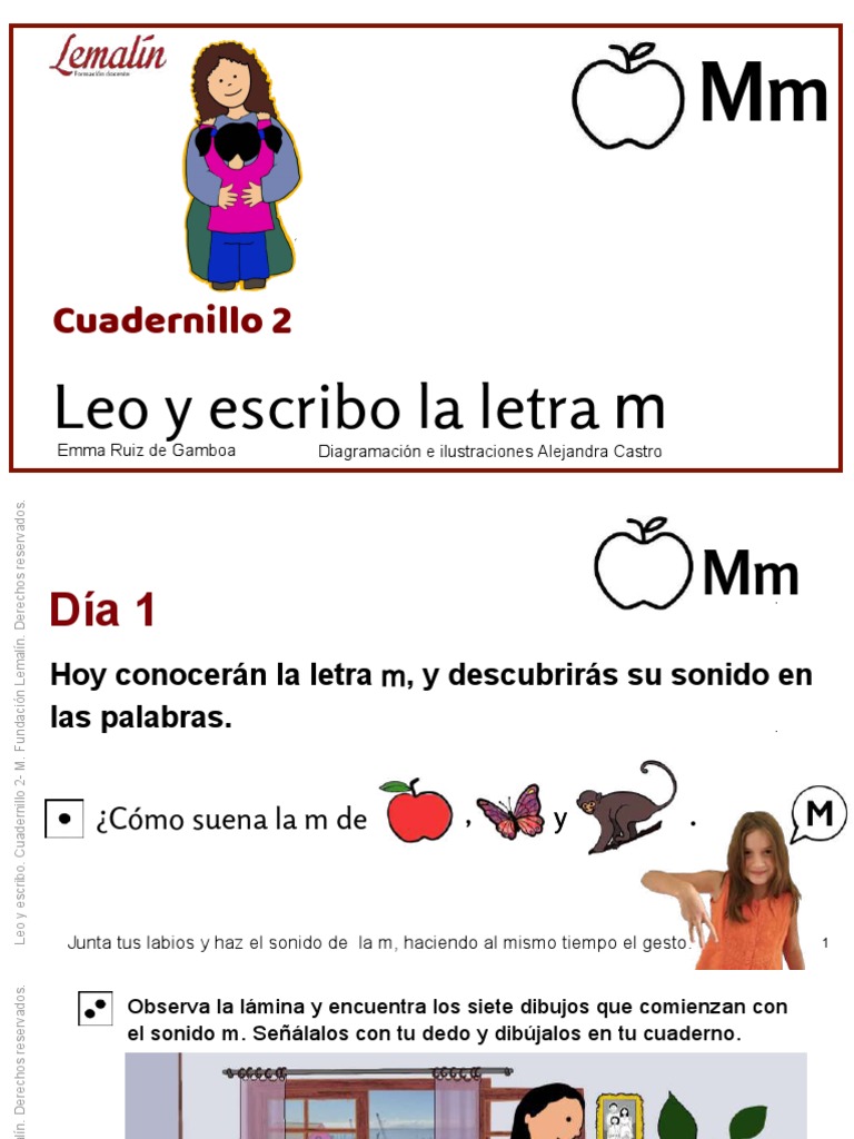 Cuadernillo 02, Letra M - FICHA | PDF