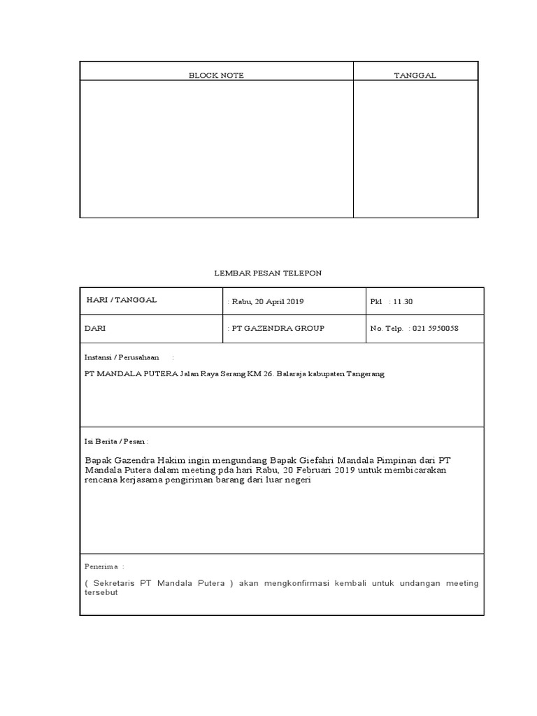 Block Note Dan LPT Rikaa | PDF
