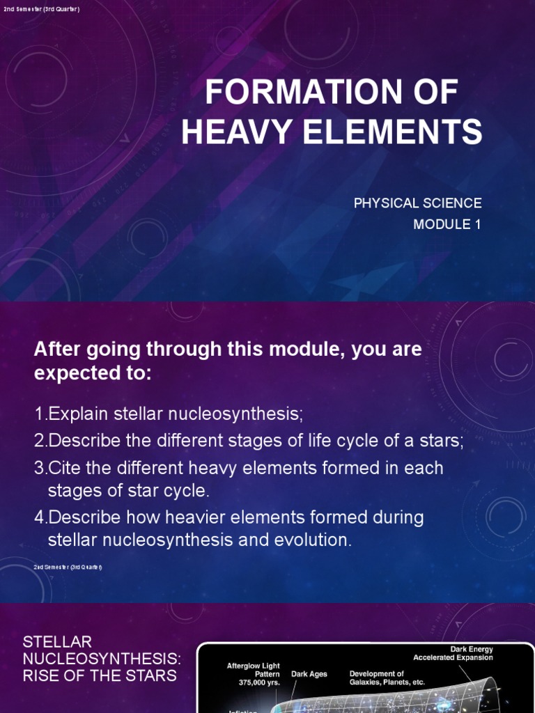 Lesson 2 Formation of Heavy Elements | PDF | Stars | Chemical Elements