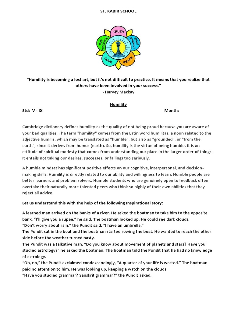 Boatman’s Lesson on Humility | PDF | Humility | Cognition