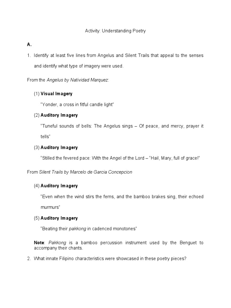 Analyzing Filipino Poetry and Imagery | PDF | Poetry | Thought