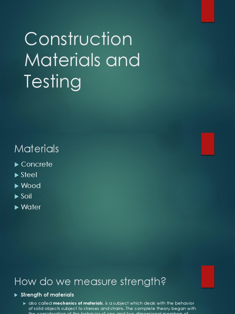 Construction Materials and Testing | PDF | Strength Of Materials ...