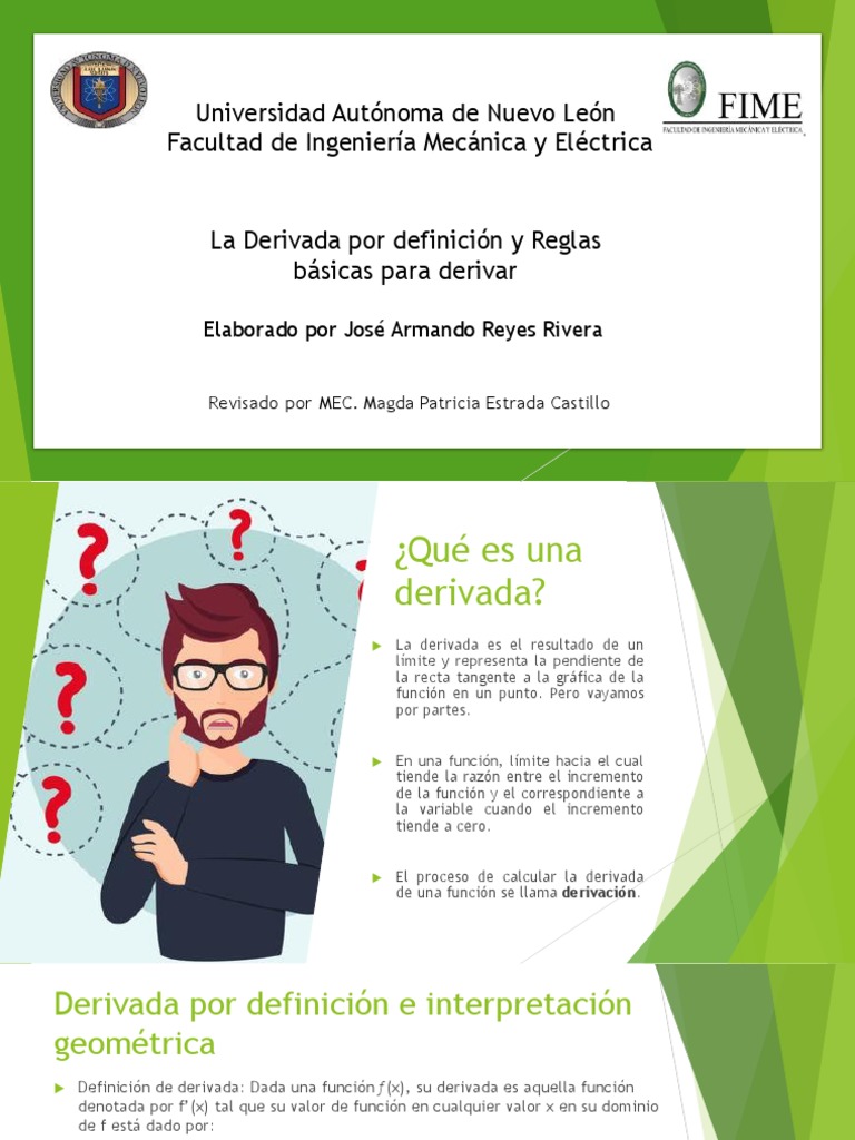 Derivada Por Definición y Reglas Básicas para Derivar | PDF | Derivado | Función (Matemáticas)
