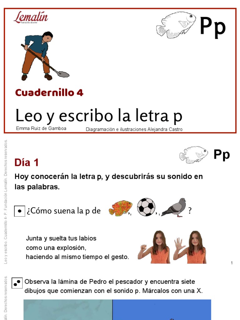 Cuadernillo 04, Letra P - FICHA | PDF
