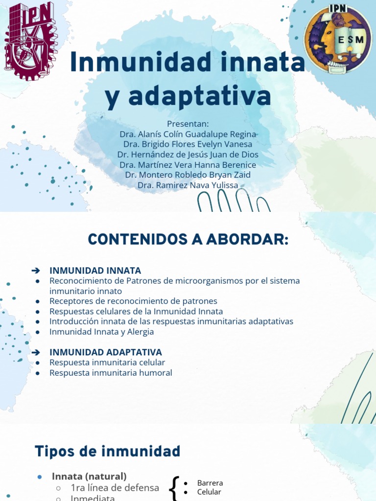 Inmunidad Innata y Adaptativa | PDF | Sistema inmune | Sistema inmune innato
