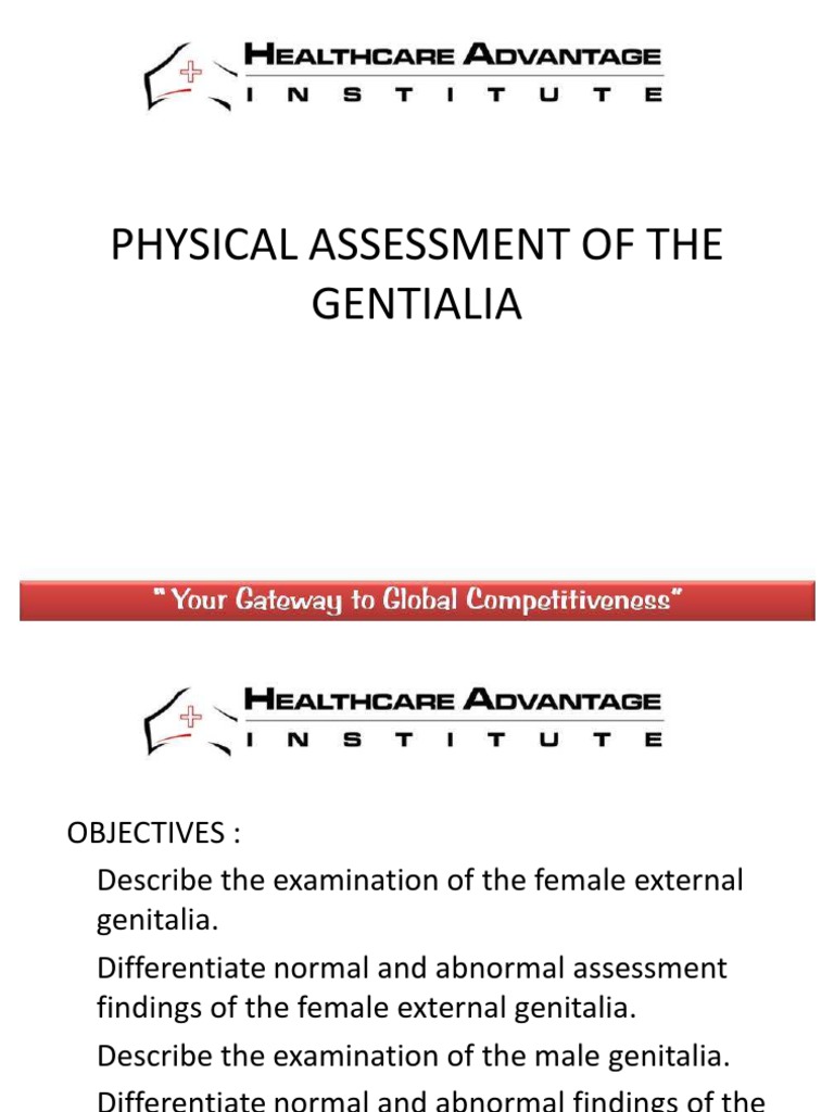 Physical Assessment of The Gentialia | PDF | Labia | Vagina