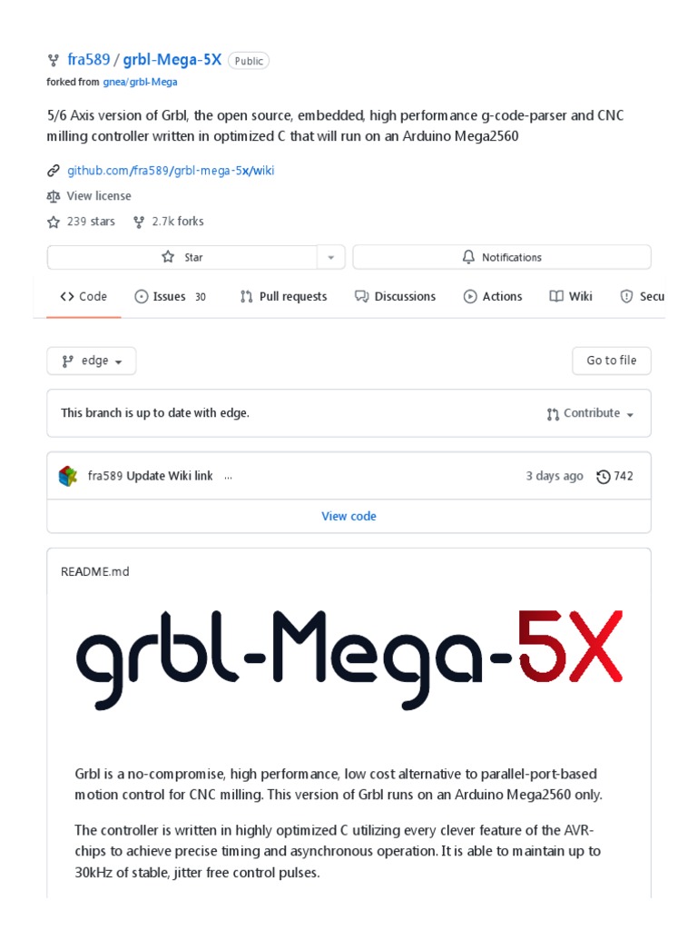 GitHub - Fra589 - grbl-Mega-5X - 5 - 6 Axis Version of GRBL, The Open ...