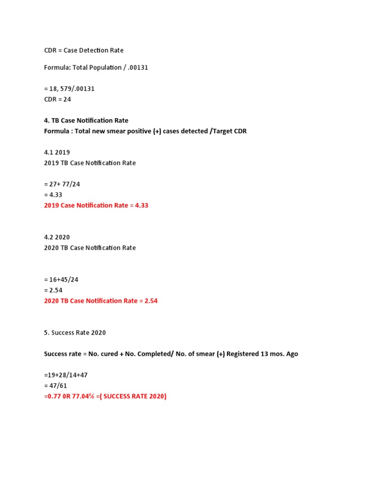 CDR Case Detection Rate Formula: Total Population / .00131 18, 579 ...