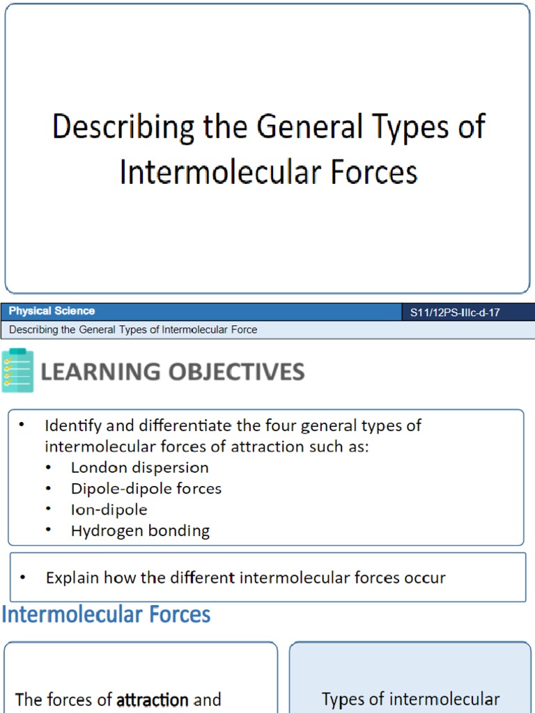 General Types of Intermolecular Forces | PDF