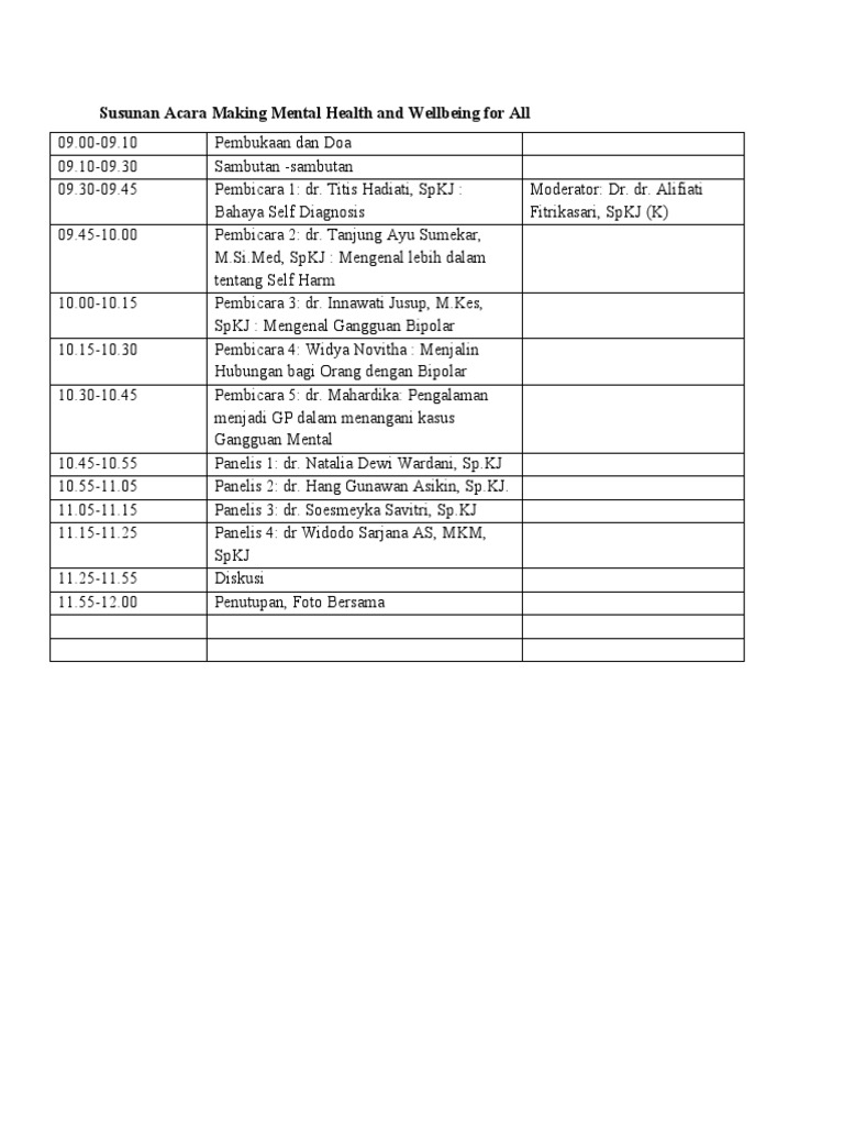 Susunan Acara Panel Diskusi | PDF | Pengembangan Diri