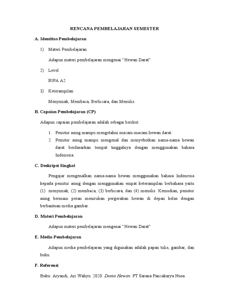 Selesai RPP Bipa | PDF | Seni & Disiplin Bahasa